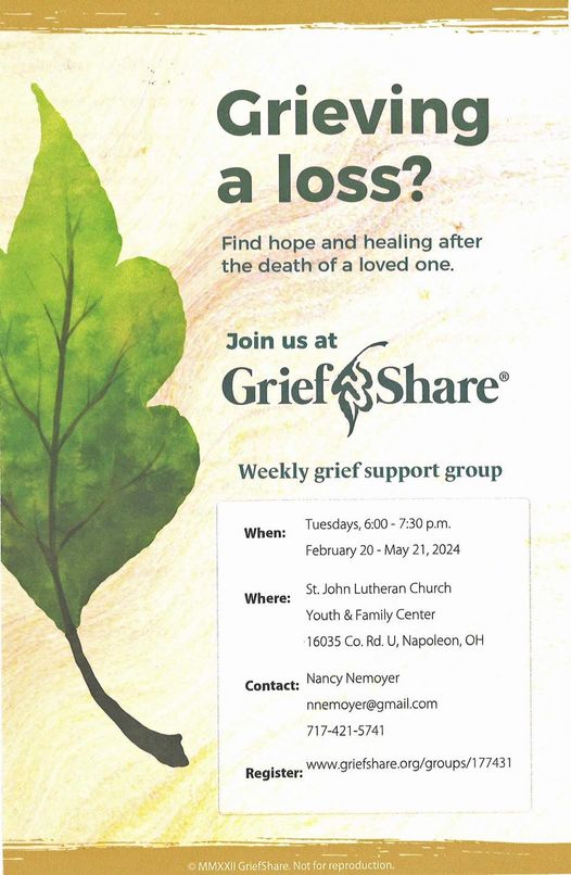 grief-share – St. Paul Lutheran Church, Liberty Center, Ohio
